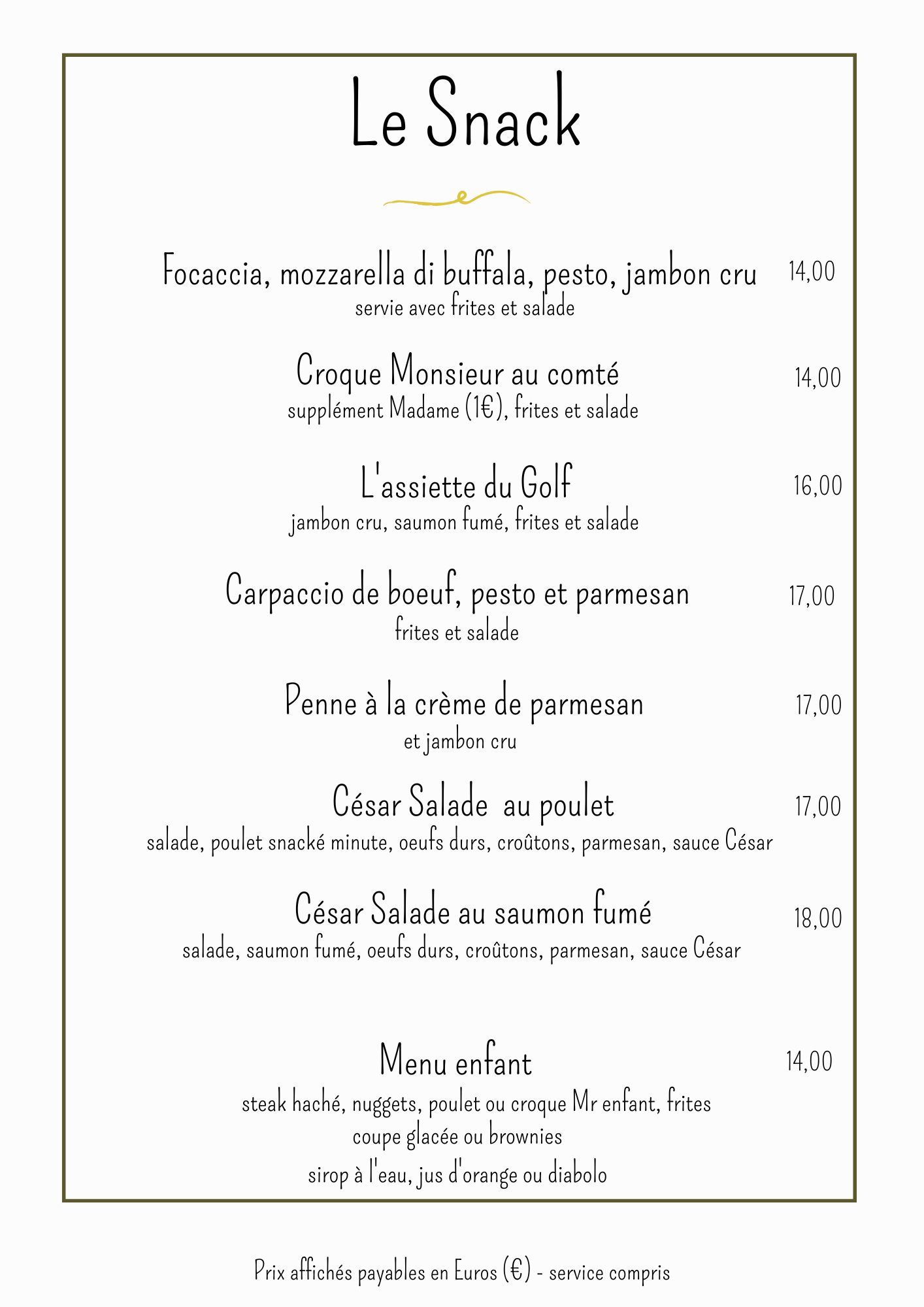 Golf de Forges les Bains - Restaurant